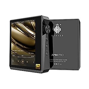 HIDIZS AP80 PRO MP3 Player with Bluetooth, High Resolution Lossless Music Player with LDAC/aptX/FLAC/Hi-Res Audio/FM Radio, Digital Audio Player with Full Touch Screen (Black)