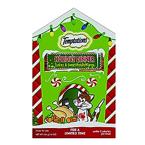 Temptations Classic, Crunchy and Soft Cat Treats, Holiday Dinner Turkey and Sweet Potato Flavor, 16 oz. Pouch