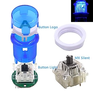 SJ@JX Arcade 2 Player Game Controller Stick DIY Kit LED Buttons MX Microswitch 8 Way Joystick USB Encoder Cable for PC MAME Raspberry Pi Color Mix