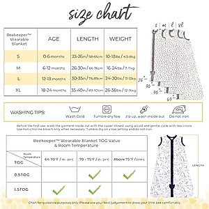 Burt's Bees Baby Baby Beekeeper Wearable Blanket, 100% Organic Cotton, Swaddle Transition Sleeping Bag, A Midnight Twinkle, Medium