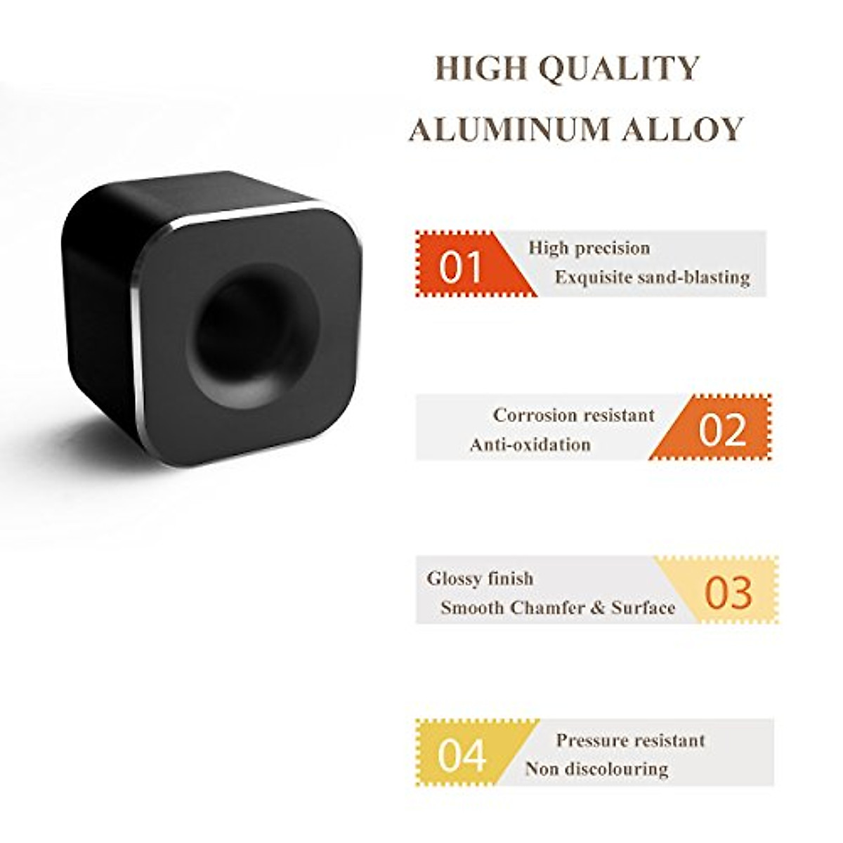 Coideal Metal Pen Stand Holder, Black Mini Aluminum Pen Base Single Hole for Toothbrush Brush, Students and Office