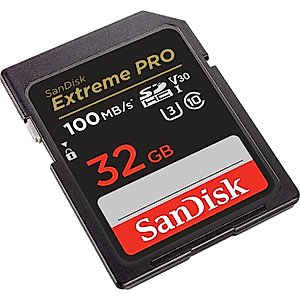 SanDisk 32GB SD Extreme Pro Memory Card (Ten Pack) for Digital DSLR Camera 4K UHD V30 UHS-I Class 10 U3 (SDSDXXO-032G-GN4IN) Bundle with (1) Everything But Stromboli MicroSDHC & SD Card Reader