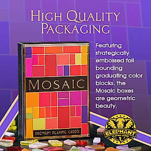 Mosaic Gemstone Playing Cards, Elegant Embossed and Foiled Deck of Cards with Fully Custom Designs with Free Card Game eBook, Premium Card Deck, Cool Poker Cards, Unique Colors for Kids & Adults