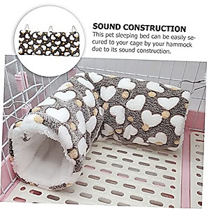 Mipcase Sleeping Accessories Grey Hideaway Chinchilla Squirrel Winter Bed Sugar Ferret Snuggle Hamster Warm Small Tunnel Cage Pet Animals African Hammock Cockatoos with Guinea Pig Nest