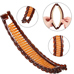 6 Pieces Banana Hair Clip Clincher Combs Clip Fishtail Fish Shape Hair Clip Ponytail Banana Clip Clamp Accessory for Girls Women Hair (Black, White, Brown)