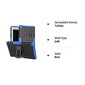 Maomi for Kindle Fire 7 case 2019 2017 Release 9th 7th Generation,Kickstand Shock-Absorption Heavy Duty Armor Defender Cover for Kindle fire 7 Inch Tablet (Blue)