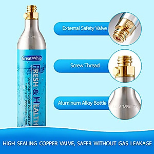 GreatWhip 60L CO2 Cylinder For Sodastream, Exchange Carbonator Compatible With SodaMaker Appliances, Set of 2