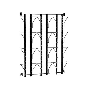 FixtureDisplays® Up to 6.25" Wide 12-Pocket Adjustable Display Rack, Wall Mounted Greeting Post Card Christmas Holiday Card Holders 11608-BLACK-TRIPLE-NPF