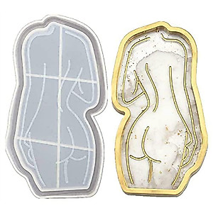 EORTA 3 PCS/Set Resin Tray Silicone Molds with Women Body Abstract Paintings Jewelry Holder Mold for Crafts, Decor, Storage, Irregular Shape, 6.2 Inch