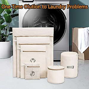 Mesh Laundry Bags for Delicates,Delicates Bag for Washing Machine,Lingerie Bags for Washing Delicates 6 Pack Wash bags for Bar, Socks, Coats, Dresses, Jeans, Shirts(White)