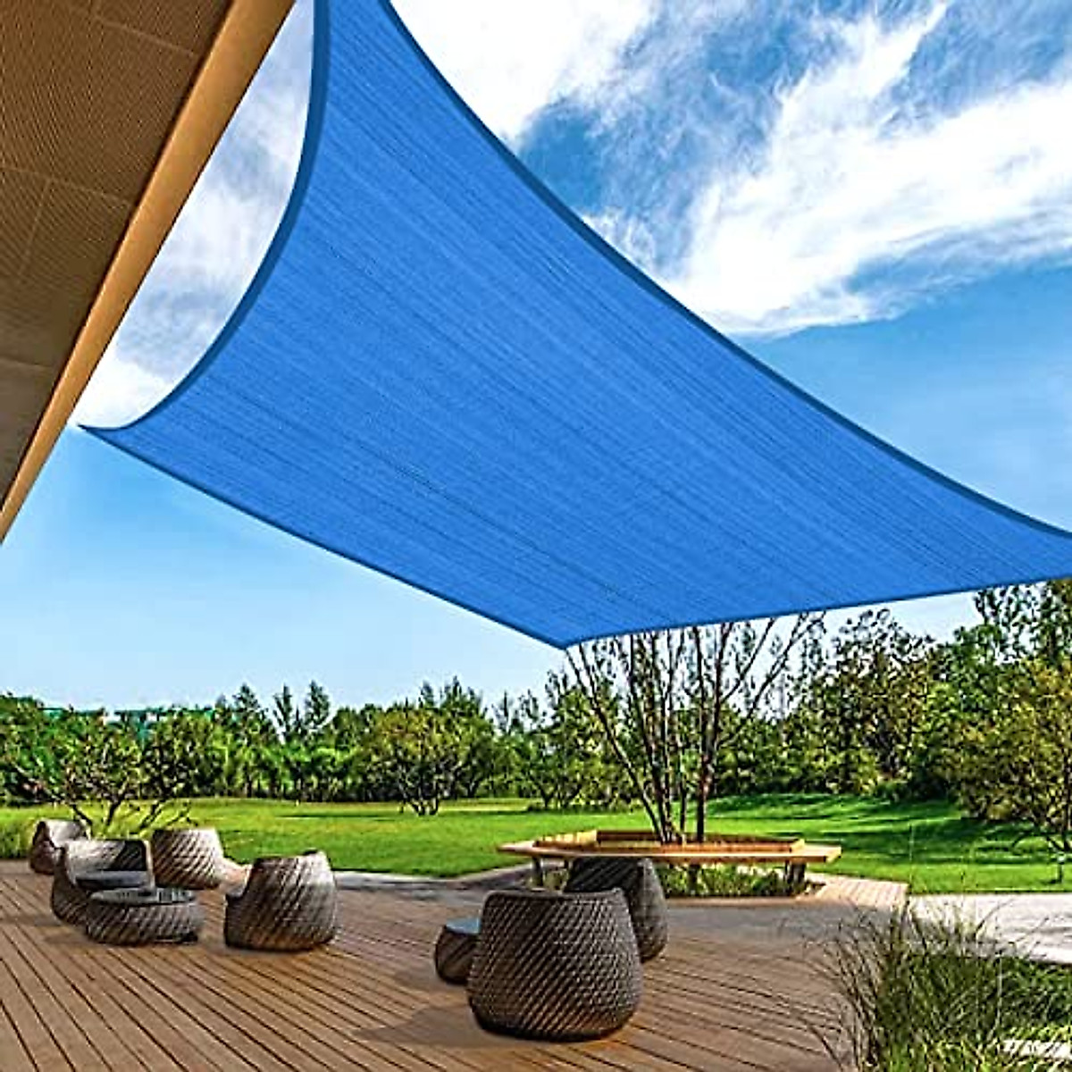 Le Conte Sun Shade Sail 10'x10' Square Canopy Sun Shade UV Block for Patio Backyard Lawn Garden Outdoor Activities,Navy Blue