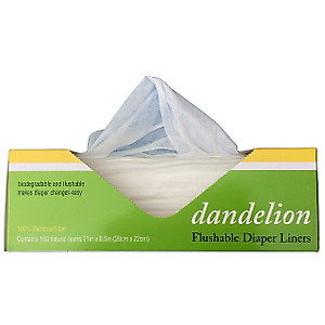 Dandelion Diapers Baby Diaper Liners, 100% Viscose - Box of 100