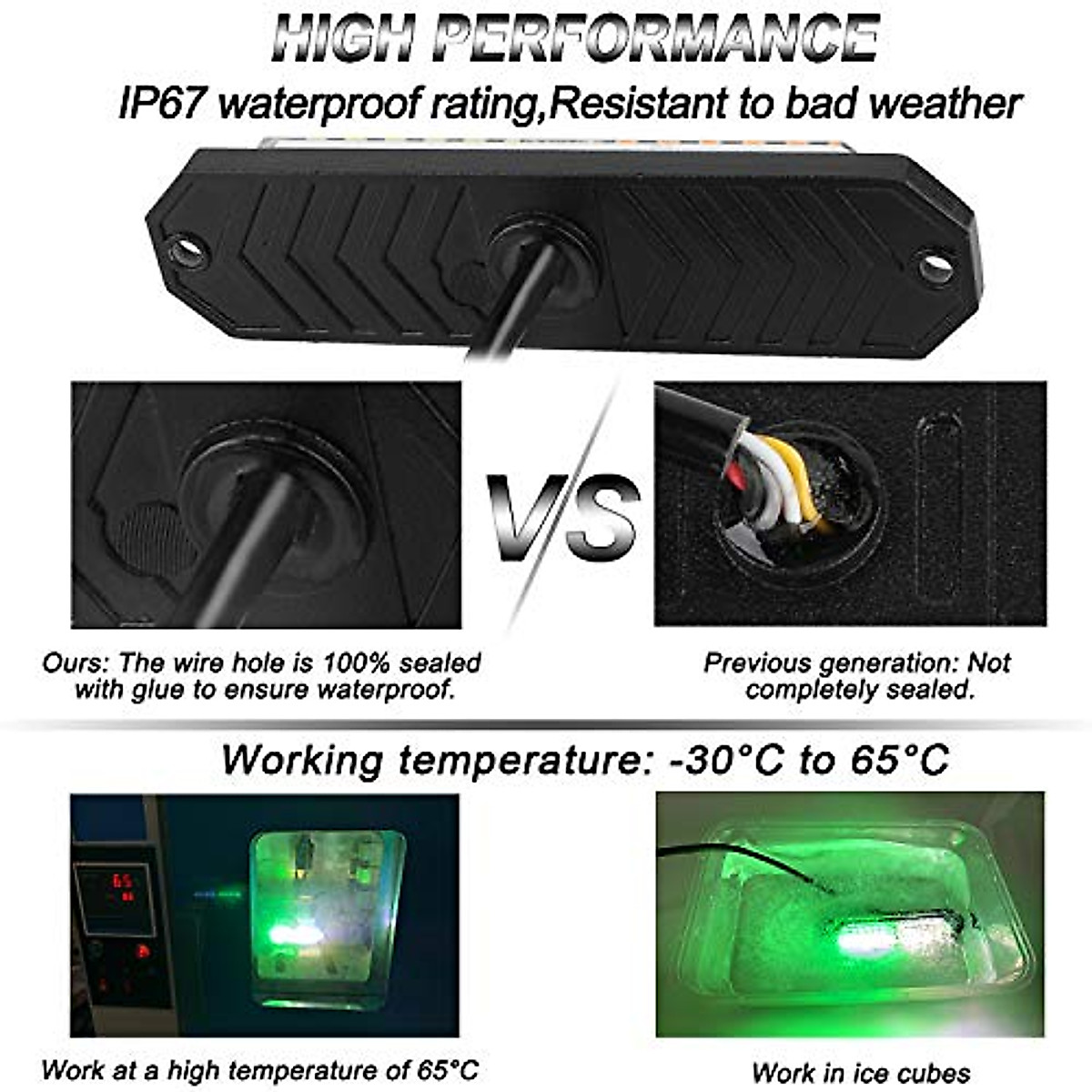 ASPL 8pcs Sync Feature Ultra Slim 12-LED Surface Mount Flashing Strobe Lights for Truck Car Vehicle LED Mini Grille Light Head Emergency Beacon Hazard Warning lights (Green/White)