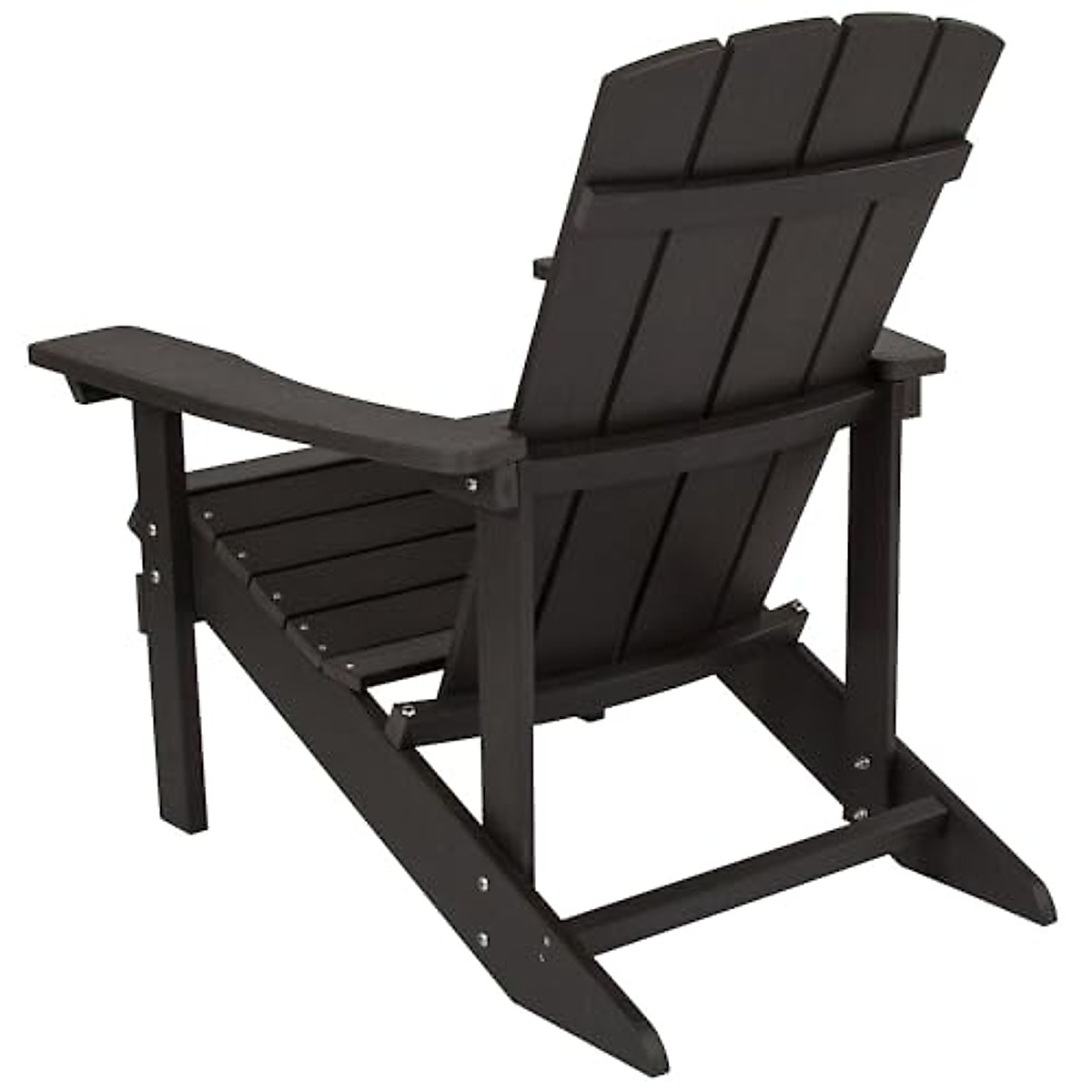 Flash Furniture Charlestown Poly Resin Adirondack Chair - Slate Gray - All Weather - Indoor/Outdoor - Set of 2