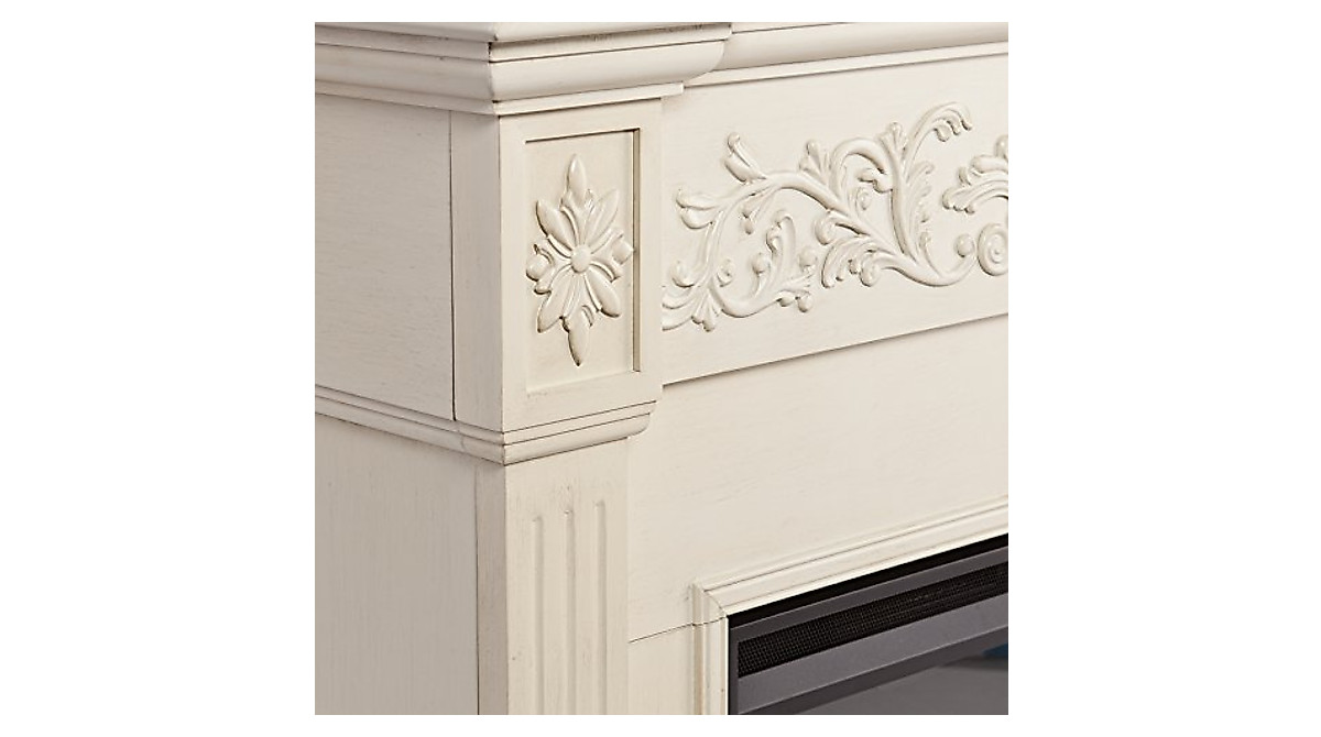 SEI Furniture Calvert Electric Fireplace Ivory - Elegant & Efficient ...