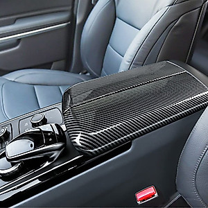 for Mercedes-Benz GLE GLS ML GL Class W166 X166 2012-2019 Carbon Fiber Car Center Console Armrest Box Panel Protection Cover Trim 350 400 500e 550 63 AMG S Accessory (Center Console with Mouse)