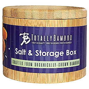Totally Bamboo Salt Cellar Bamboo Storage Box with Magnetic Swivel Lid, 6 Ounce Capacity