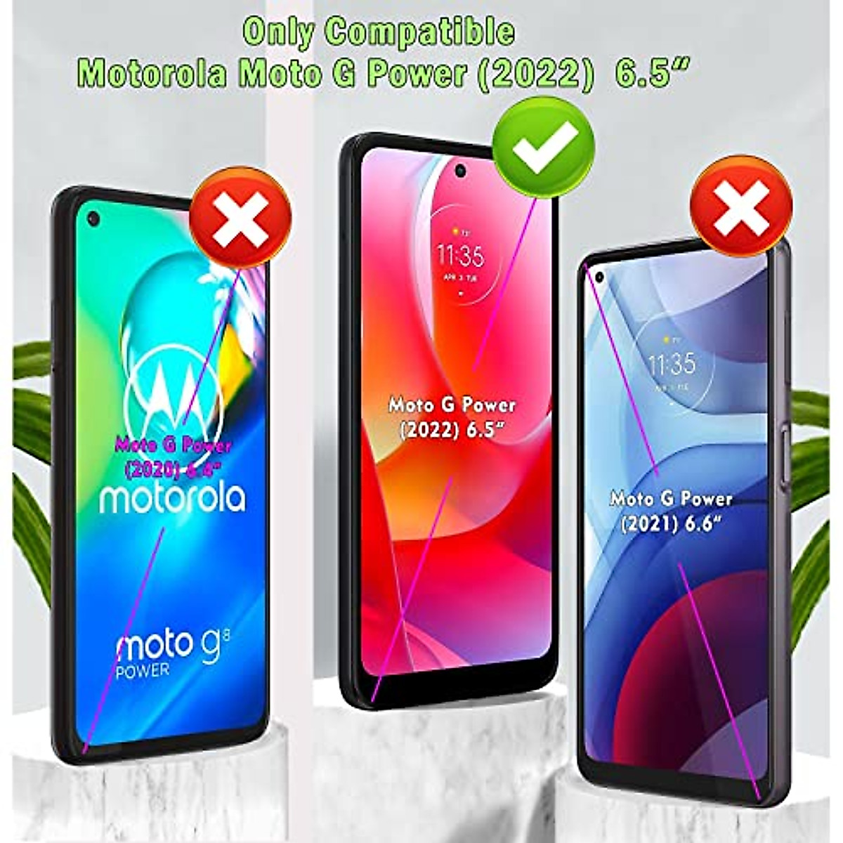 Jeywiry 3 Pack Screen Protector for Motorola Moto G Power 2022 [Not Fit for 2020＆2021 Model] with 3 Pack Tempered Glass Camera Lens Protector, Ultra HD, 9H Hardness, Anti Scratch, Easy Install