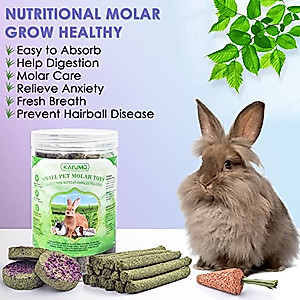 KATUMO 24PCS Rabbit Chew Treats, Healthy Bunny Treats Natural Timothy Hay Sticks Rabbit Chew Toys Small Animal Treats