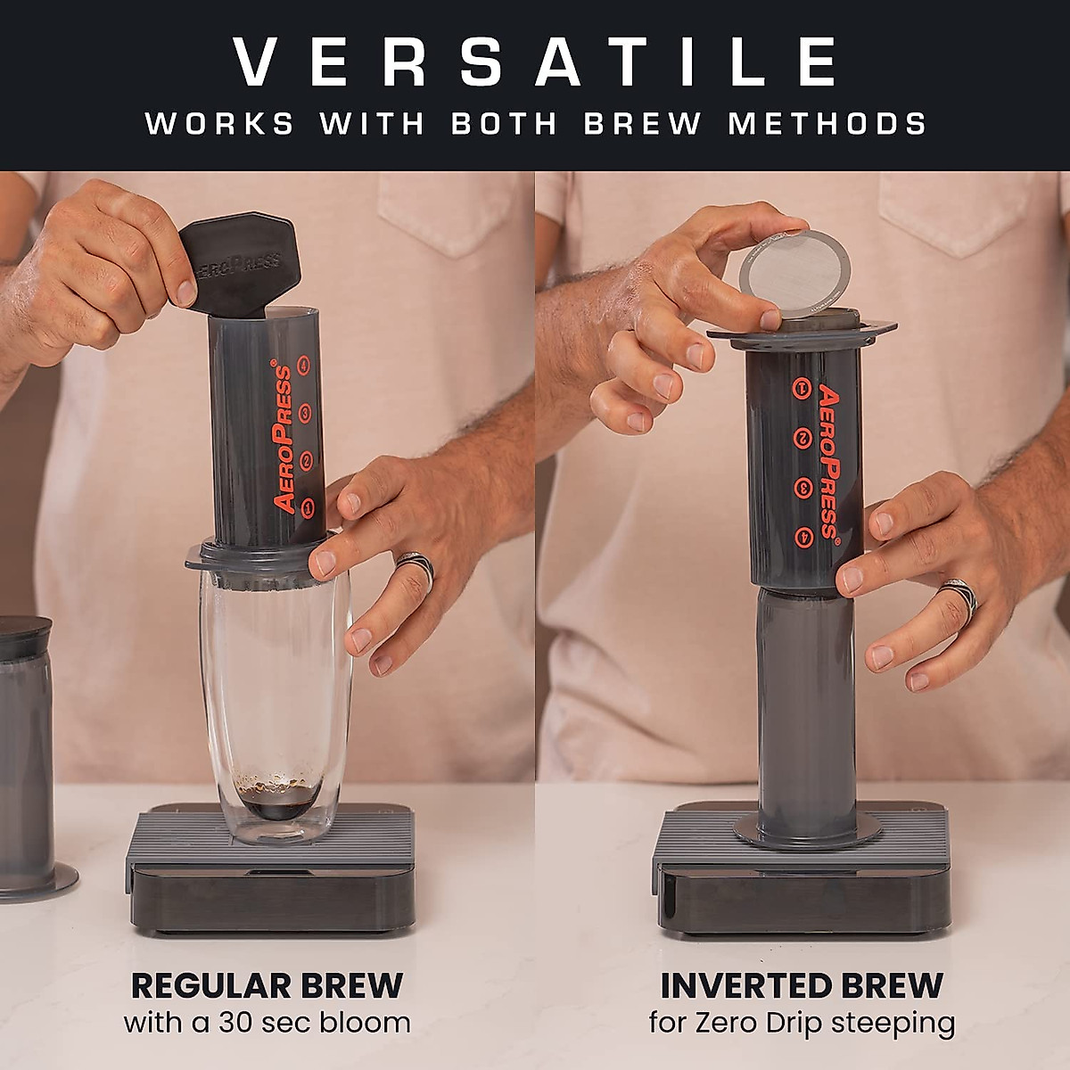 The MESH: Reusable Metal Filter for AeroPress Coffee Maker. Also Fits AeroPress Go coffee press. No More Paper Filters