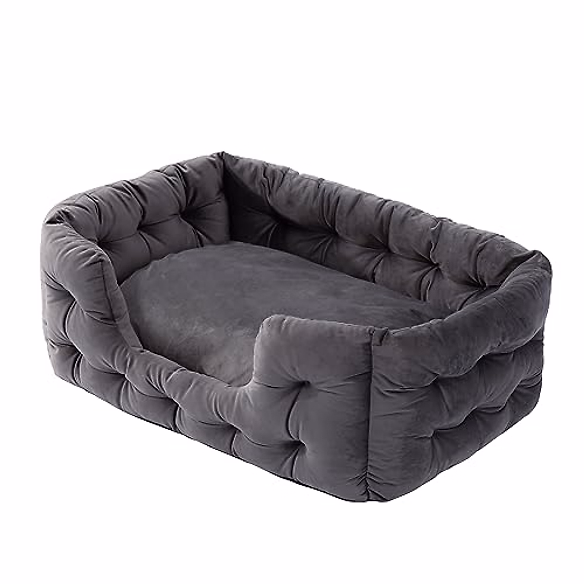 Medium Dog Bed,Comfy Pet Bed for Dogs & Cats, Luxury Wide Side, Comfortable and Breathable Dog Pet Sofa Bed, Rectangle Thick Durable and Washable, Grey