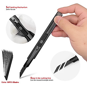 EHDIS Exacto Precision Hobby Knife Set Craft Knife Kit 9mm Utility Knife with Extra Blades Steel Ruler for Art, Working-Stencil, Scoring, Scrapbooking, Architecture Modeling, Crafting, Precision Knife