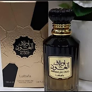 Awraq Al Oud EDP - Eau De Parfum 100ML (3.4 oz) |Strong Long-Lasting Spray I Black and Gold Bottle I Oud, Cinnamon, Nucsoara Scents I by Lataffa