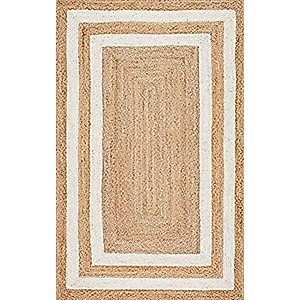 6x9,8x10,9x12,10x14 Ft. Handmade Indian Braided Rug Natural Jute Braided Rug Patio Rug/ Entryway Rug/ Hall Rug/ Kitchen Rug/ Bedroom Rug/ Indian Durrie (4x6 Ft Area Rug)