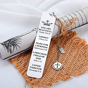 Inspirational Christian Gifts for Women Bible Verse Bookmark for Teen Kid Girl Catholic Daughter Graduation Gift for Her Birthday Gift for Female Friend Sister Book Lover Baptism Religious Church Gift