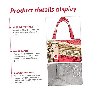 GRIRIW Insulated Bag Pizza Carrier Bag Warmer Bags Food Decor Insulated Food Bag Insulated Pizza Bag Cooler Bags Insulated for Travel Decorative Thermal Food Bag Film Red