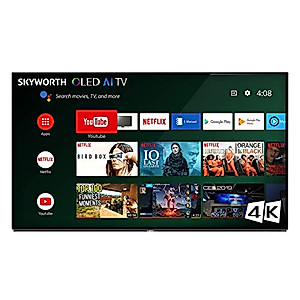 Skyworth 55-Inch OLED Series 4K 120Hz HDR Android Smart Home TV Compatible with Alexa & Google Assistant + Free Wall Mount (No Stands) 55XA8000 (Renewed)
