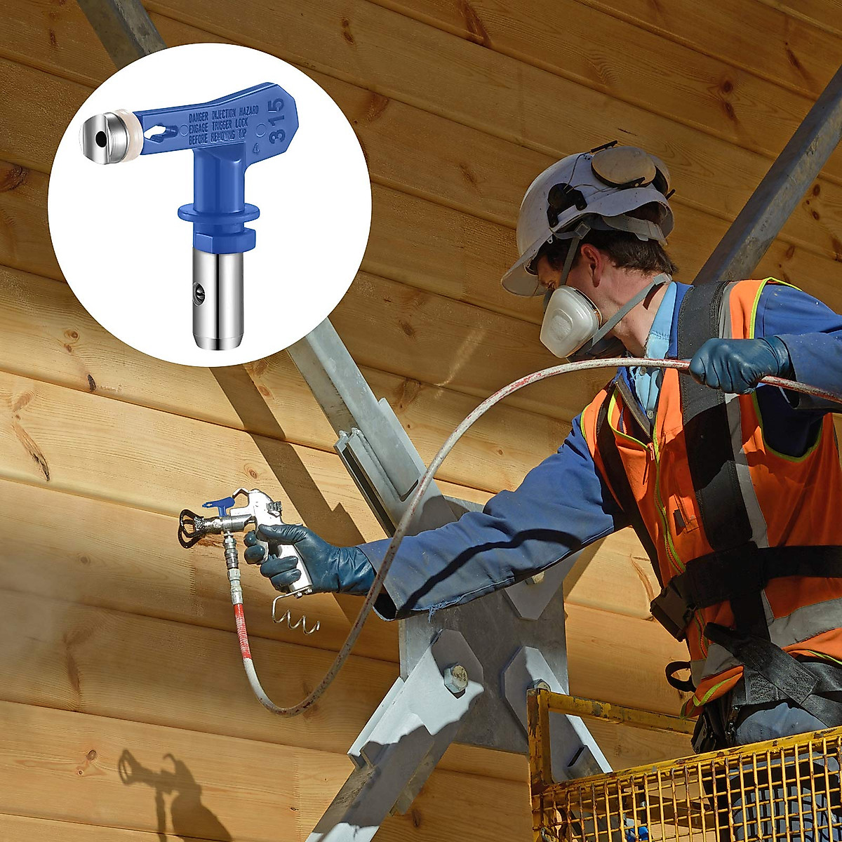 4 Pieces Reversible Spray Tips Reversible Airless Paint Sprayer Nozzle Tips Airless Paint Spray Guns Airless Sprayer Spraying Machine Parts for Homes Buildings Decks or Fences (215, 315, 417, 523)