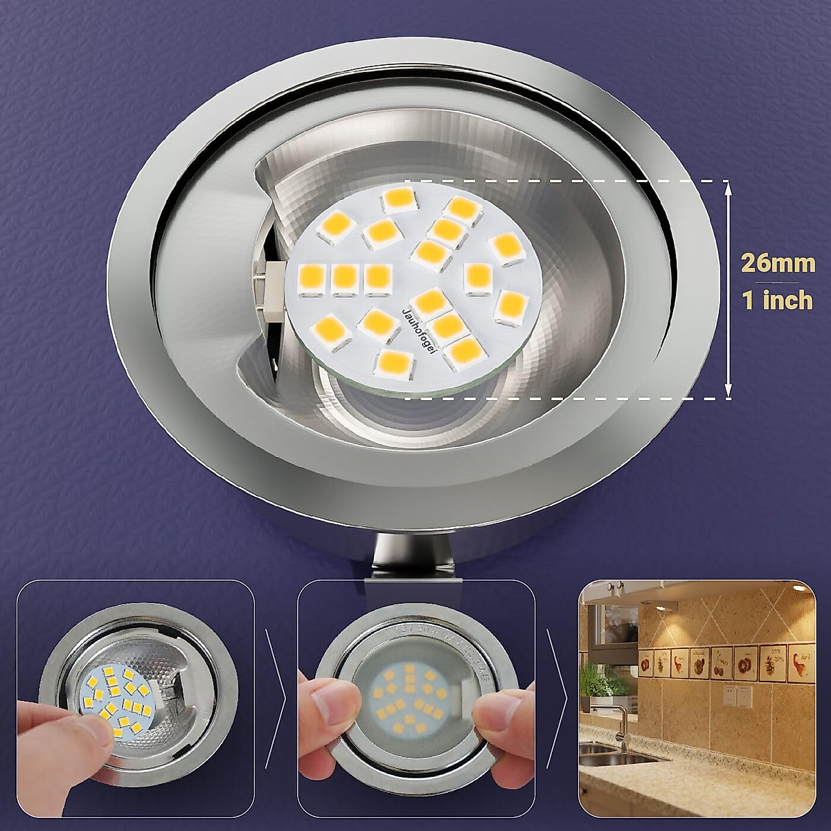 G4 LED Bulb Warm White 3000K 2W - 20 Watt Halogen JC Bulb Replacement G4 Bi Pin Bulb - LED Appliance Bulb Range Hood 20W 12V G4 Base T3 - 12 Volt ac/dc Under Cabinet Puck Light Bulbs - 6 Pack