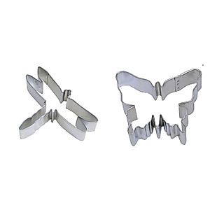 NCS Butterfly 3.25" and Dragonfly 4" Cookie Cutter Set - 2 Piece - Tinplated Steel