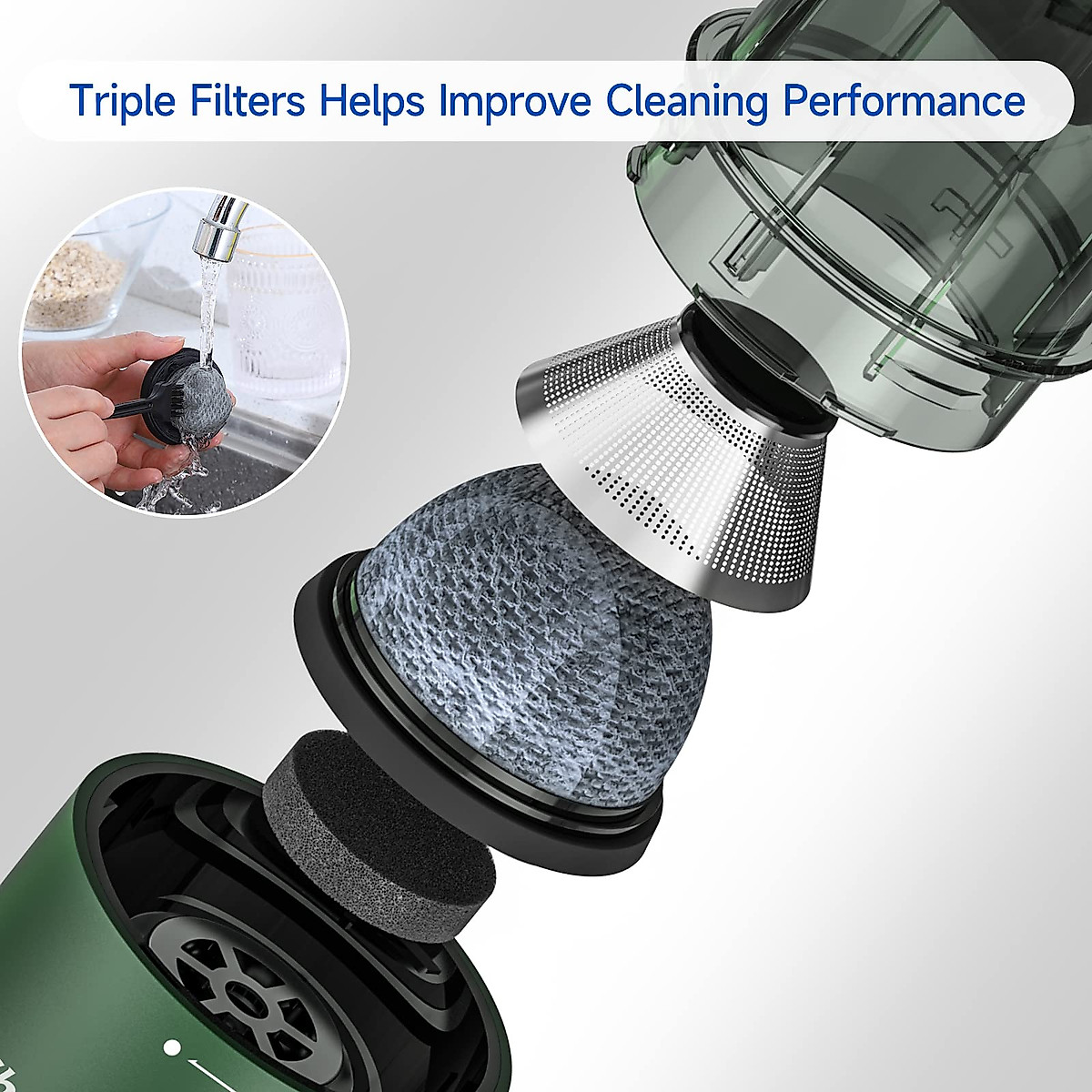 Chuboor Handheld Vacuum Cordless, Mini Vacuum with Air Buster, Portable and Rechargeable Mini Vacuum-Cordless for Home and Car (Black)