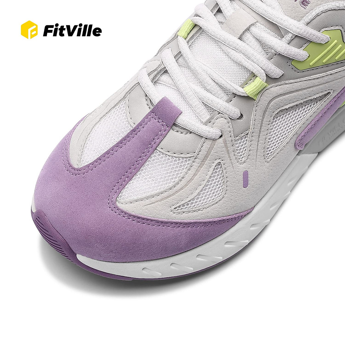 Women's Extra Wide Walking Shoes Wide Width Sneakers Cross Trainers with Wide Toe Box - Rebound Core Light Purple