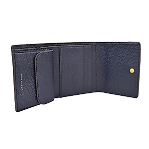 Tory Burch Womens 80121 Blake Colorblock Pebble Leather Tri-Fold Wallet (367 Arugula Green/Tory Navy Blue)