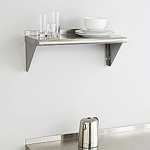 MegaChoice Stainless Steel Shelf, 18 x 24 Inches 110 lbs Load Wall Mount Commercial Shelves, for Restaurant, Home, Kitchen, Hotel, Laundry Room, Bar