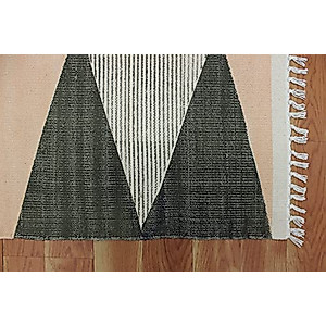 Casavani Indian Handmade Cotton Dhurrie Geometric Green & Beige Area Rug Boho Kilim Flat Weave Rug Indoor Hall Room Decor Carpet Throw Rugs for Bedroom Living Room Bathroom Balcony 12x12 Feet Square