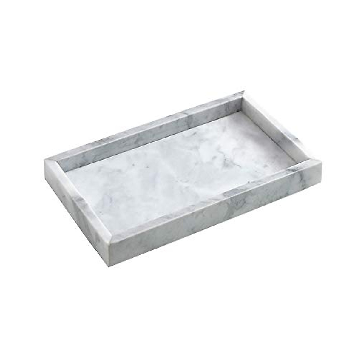 StonePlus Natural Marble Elegant Jewelry Tray Stone Organizer for Dressroom/Bathroom/Coffeeshop (Cloud Grey, 9.84Lx5.91Wx1.18H)