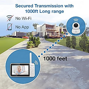VTech VM924-2 Remote Pan-Tilt-Zoom Baby Monitor with 2 Cameras & Audio,5"LCD Screen,Up to 17Hrs Video Streaming&31Hrs Battery for Audio,Night Vision,1000ft Range,Soothing Sounds,Temperature Sensor