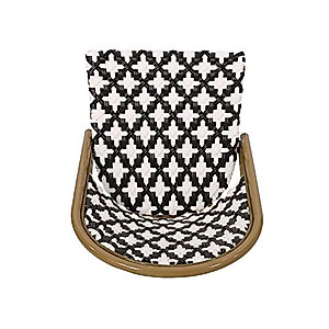Christopher Knight Home Anastasia Outdoor French Bistro Chair (Set of 2), Black + White + Bamboo Print Finish