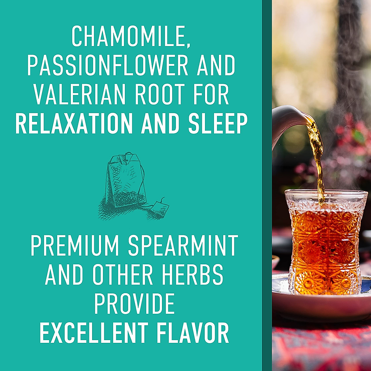 Organic Chamomile Tea - Calming Herbal Sleep Tea with Passion Flower, Spearmint, Lemon Balm and Lavender - Non-GMO Mint Tea - Relax & Unwind by Steep Into It (1.7 Ounce)
