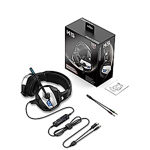 FEIYING Gaming Headset with Microphone, Gaming Headphones Stereo 7.1 Surround Sound PS4 Headset 50mm Drivers, 3.5mm Audio Jack Over Ear Headphones Wired for PC Switch Playstation Xbox PS5 Laptop