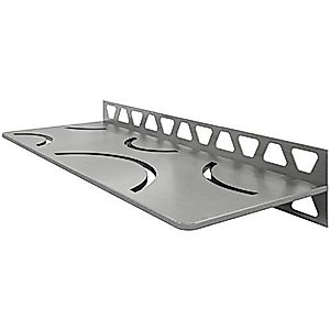 Schluter Rectangular Shelf for Tiled Walls - 4mm Thick, Curve Design, Stainless Steel Material, Brushed Stainless Steel Finish - SWS1D6EB