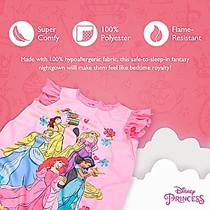 Disney Girls' Princess 3-Pack Nightgown, GIRLS RULE 2, 6