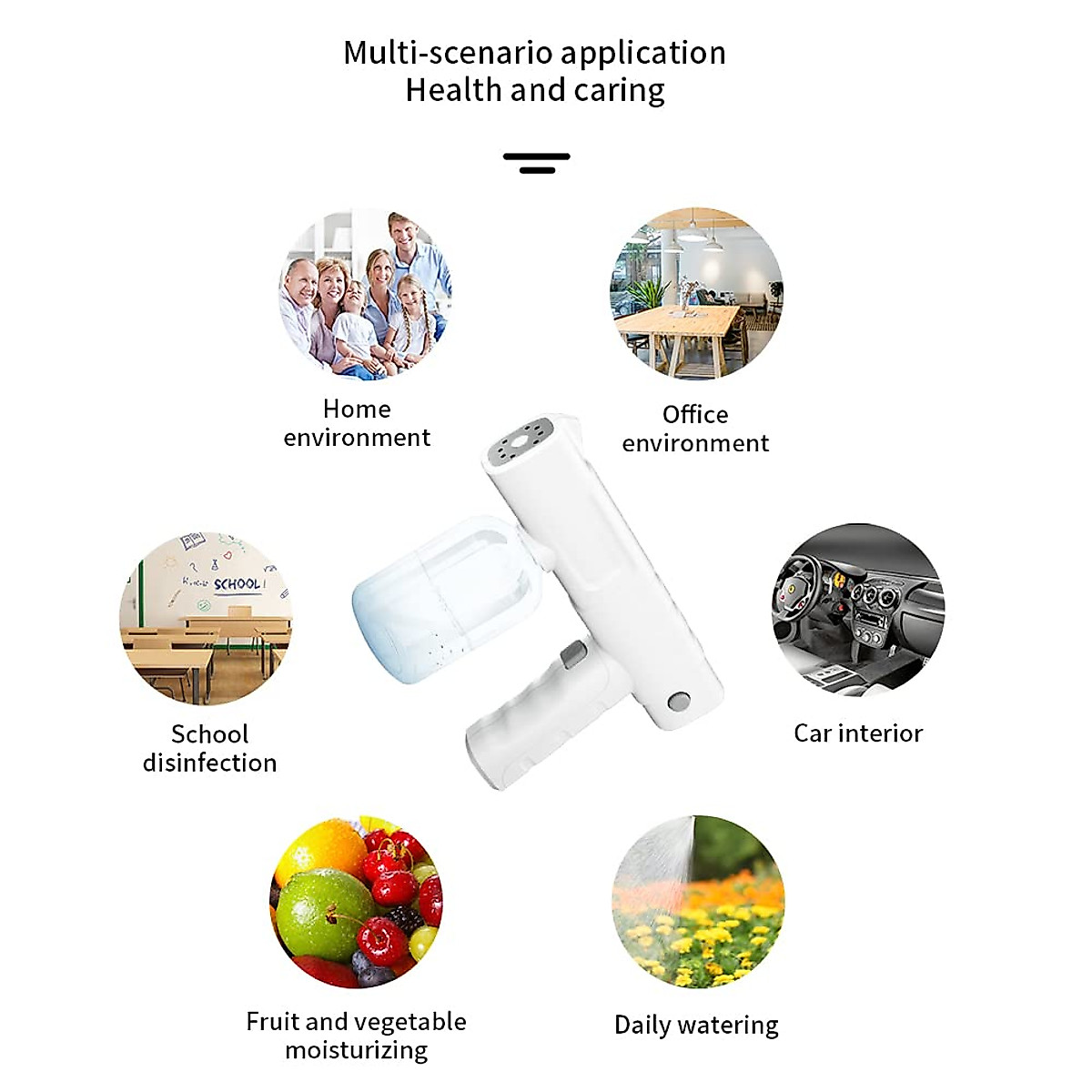 KOJEO Professional Electric Sanitizer Sprayer Machine, Rechargeable Disinfectant Fogger Machine 250ML, Cordless Handheld Nano Steam Gun – Spray Gun with Blue Light for Touchless Sanitization