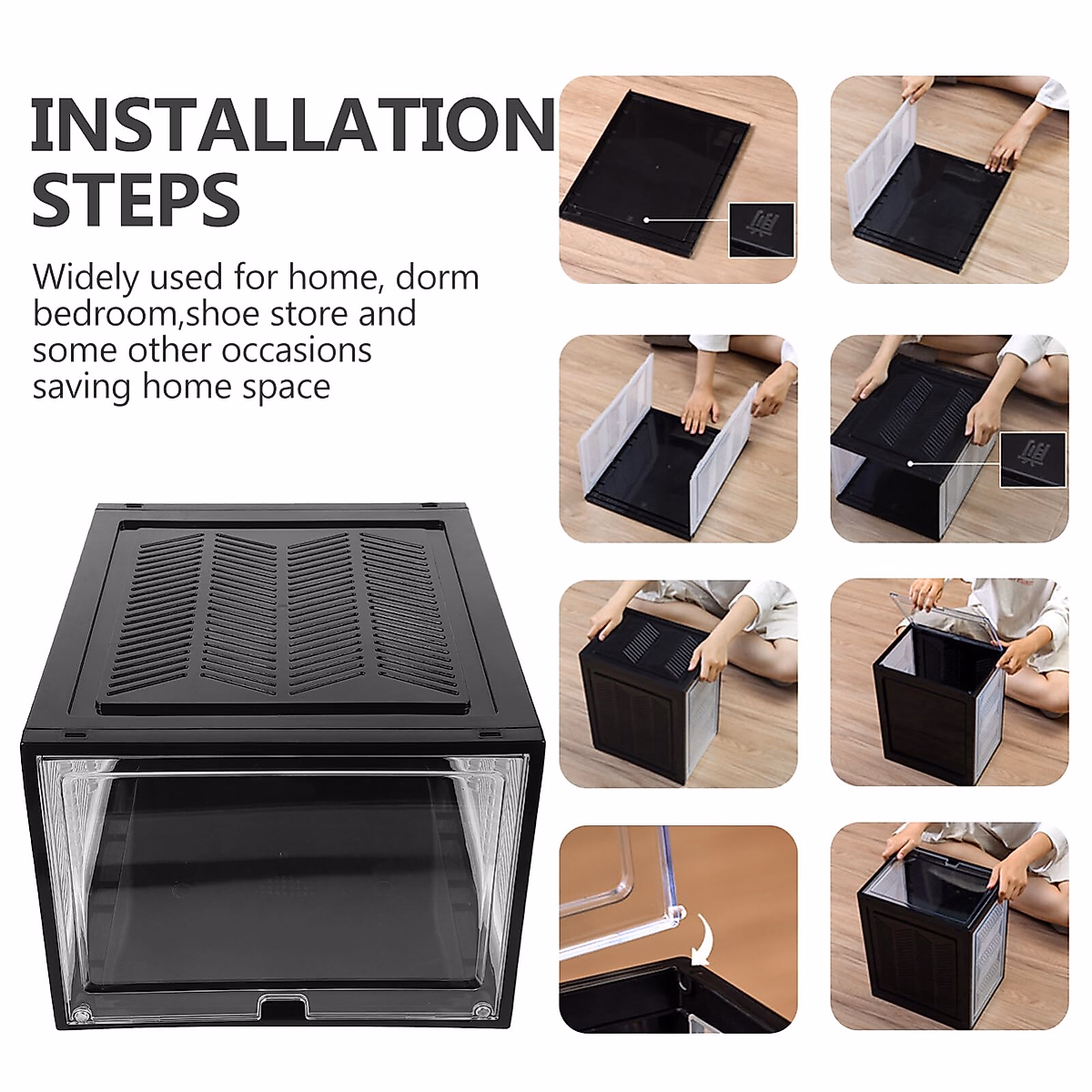 Alipis 2pcs Boxes Foldable Shoe Box Shoe Storage Case Shoe Storage Boxes Shoe Rack for Closet Shoes Boxes Shoe Rack Organizer Sneaker Storage Organizer for Cabinets Shoe Boxes for Home