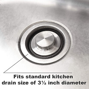 3 3/8 inch (8.57Cm) - Kitchen Sink Stopper Stainless Steel Garbage Disposal Plug Fits Standard Kitchen Drain Size of 3 1/2 Inch (3.5 Inch) Diameter