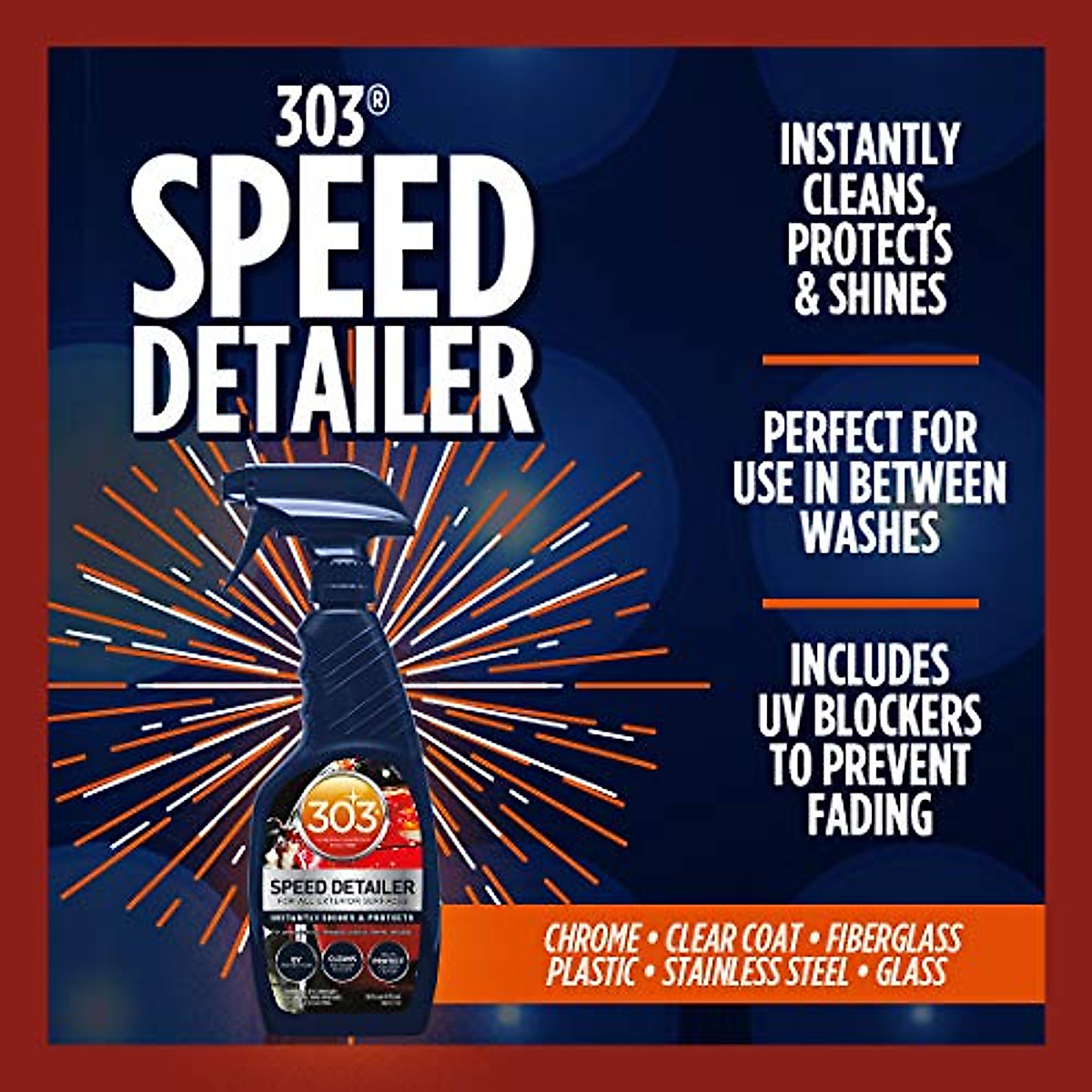 303 Speed Detailer - For All Exterior Automotive Surfaces - Instantly Shines And Protects Paint - Cleans Between Washes - UV Protection, 16 fl. oz. (30216CSR) Packaging May Vary